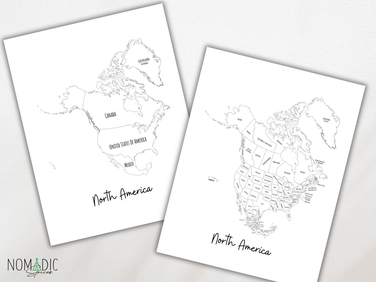 World Travel Map Bundle | Labeled Continent Maps | Digital Download ...