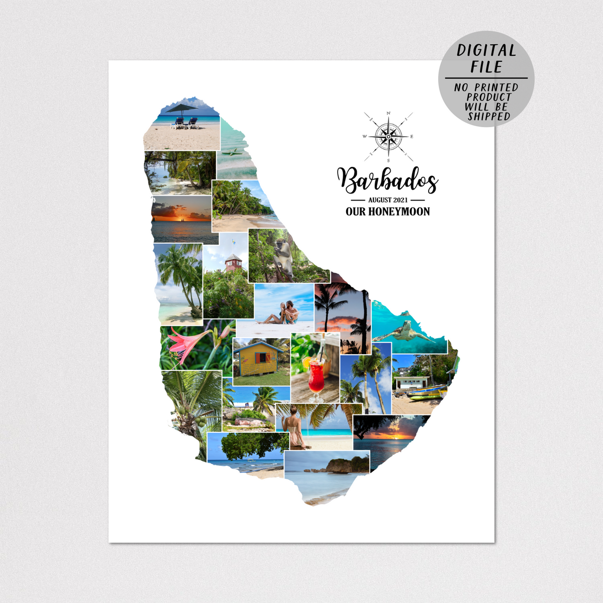 Travel Photo Collage | Map Photo Collage | Barbados Photo Collage ...