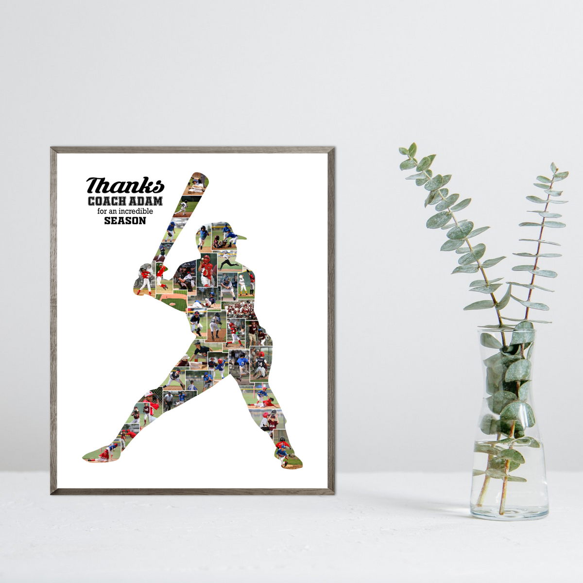 Personalized Baseball Player Photo Collage | Coach Gift Collage ...