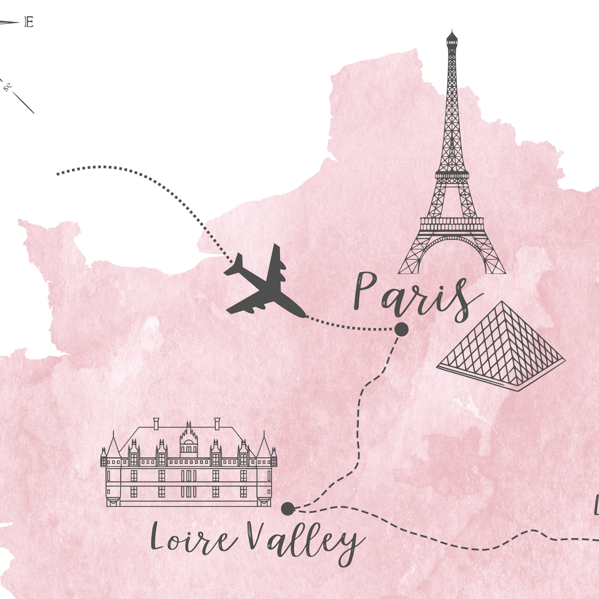 Personalized Travel Map | France Travel Map | France Road Trip Map ...
