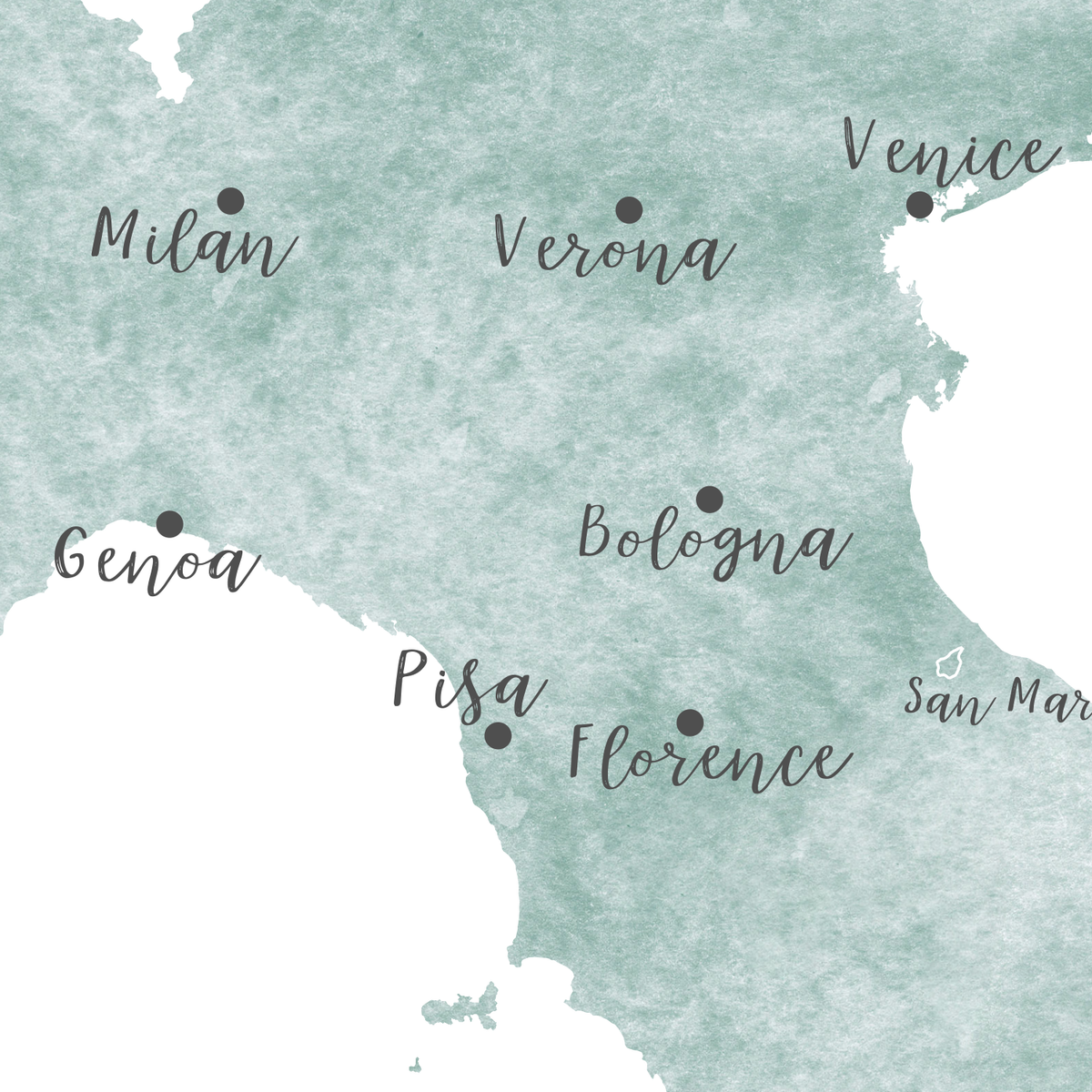 Italy Map | Watercolor Map | Digital Print – Nomadic Spices