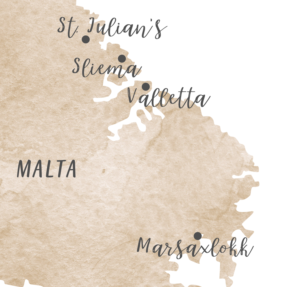 Malta Map | Watercolor Map | Digital Print – Nomadic Spices