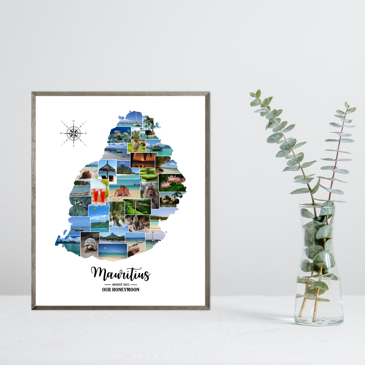 Travel Photo Collage | Map Photo Collage | Mauritius Photo Collage ...