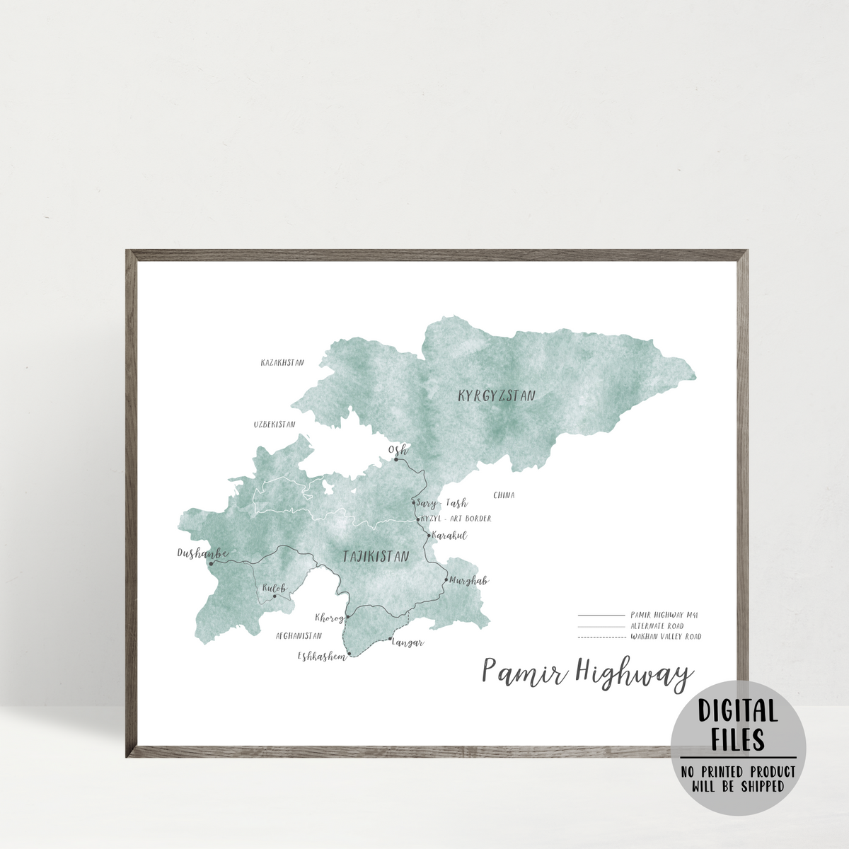 Pamir Highway Map | Watercolor Map | Digital Print – Nomadic Spices