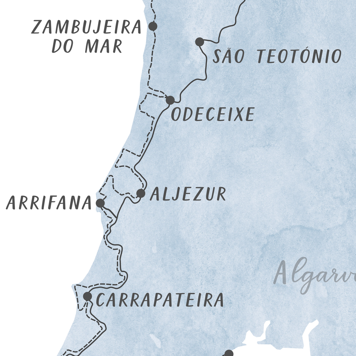 Rota Vicentina Hiking Map |Fisherman's Trail Portugal Map | Digital Pr ...