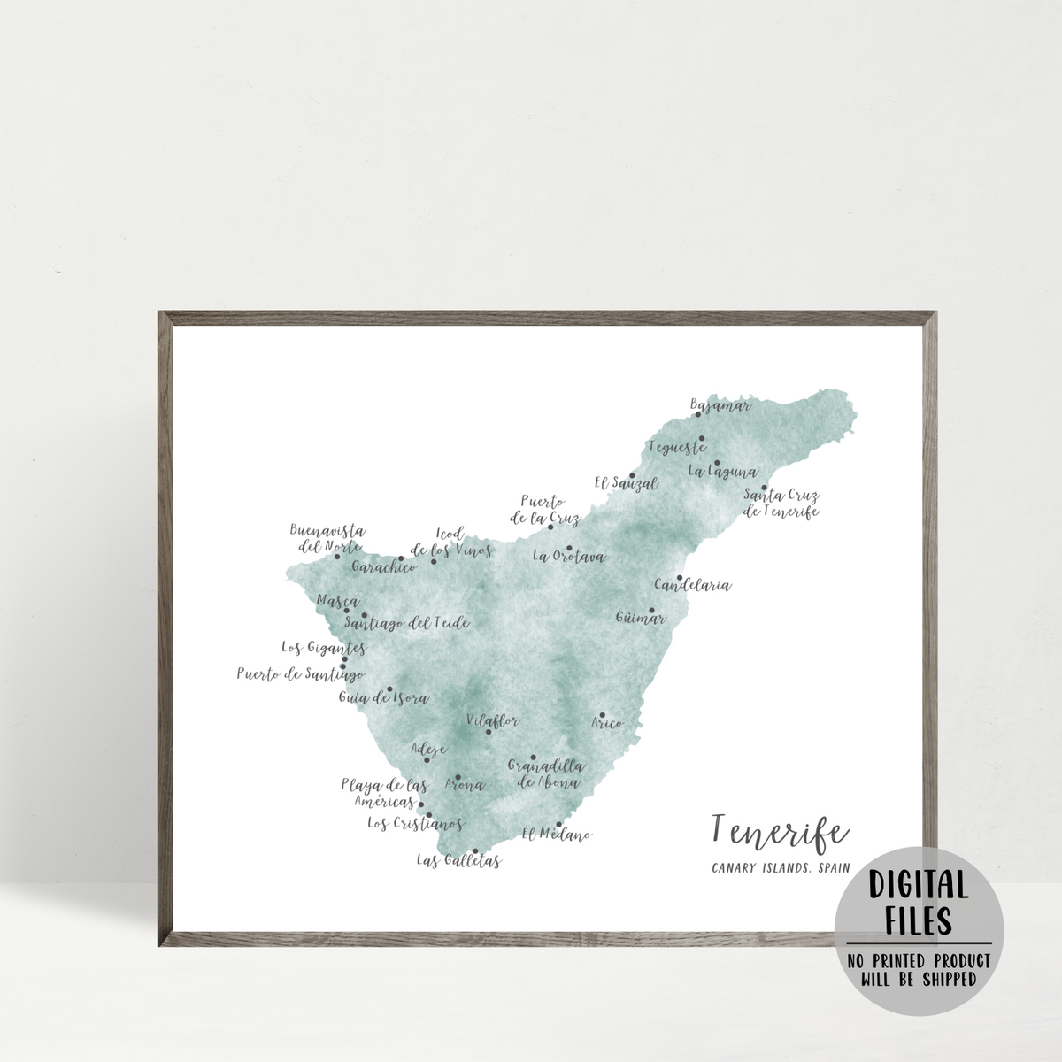 Tenerife Map | Canary Islands Map | Watercolor Map | Digital Print ...