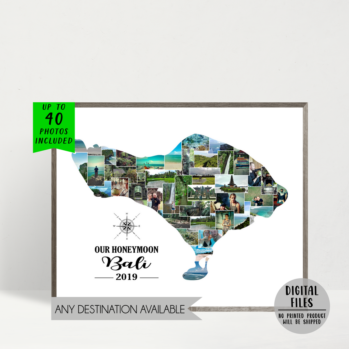 Travel Photo Collage | Map Photo Collage | Honeymoon Photo Collage ...