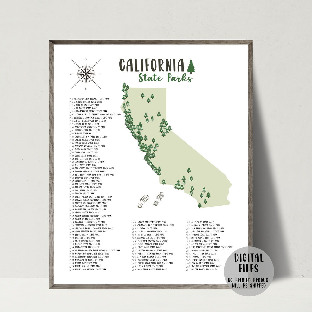 California State Parks Map | Hiking Gift | California Map – Nomadic Spices