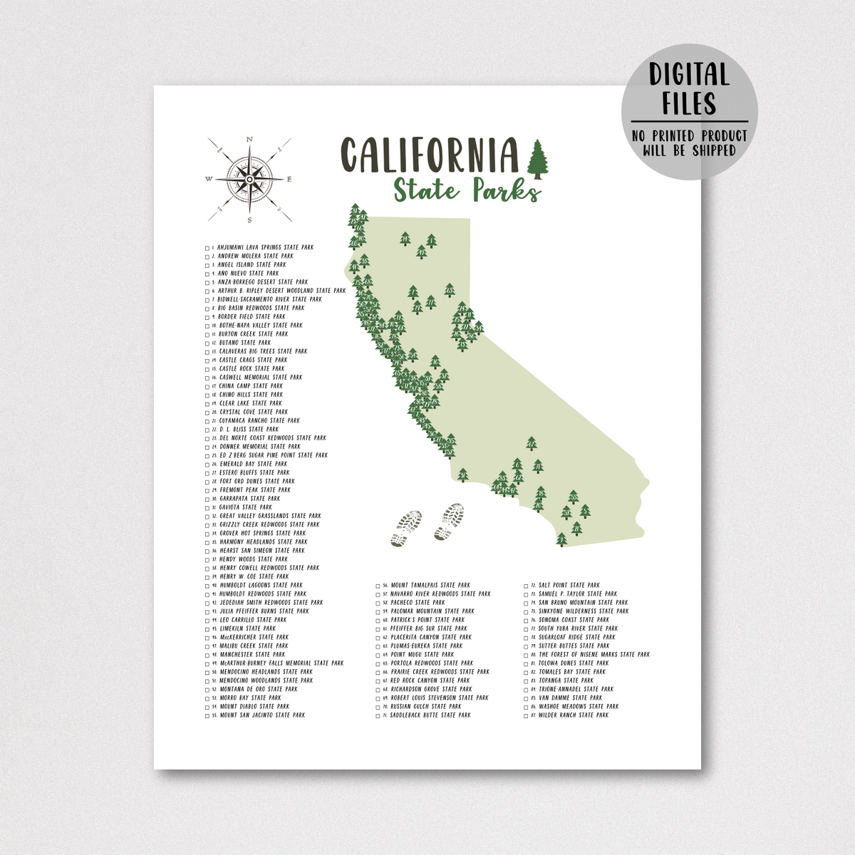 California State Parks Map | Hiking Gift | California Map – Nomadic Spices