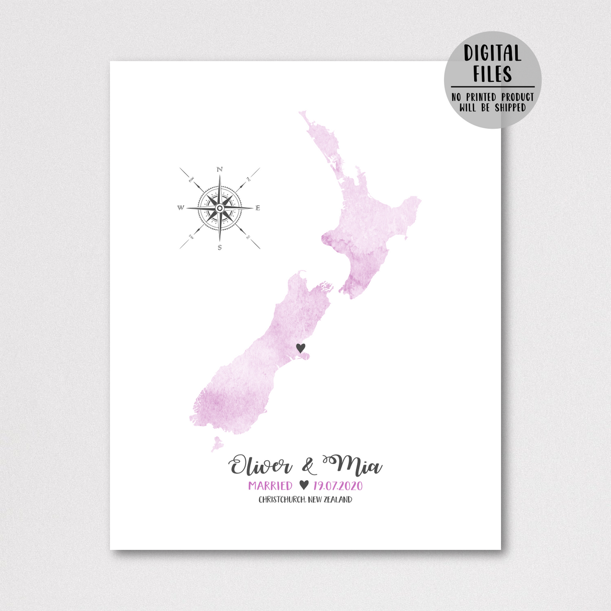 Personalized Wedding Map | Wedding Location Map | Anniversary Gift ...