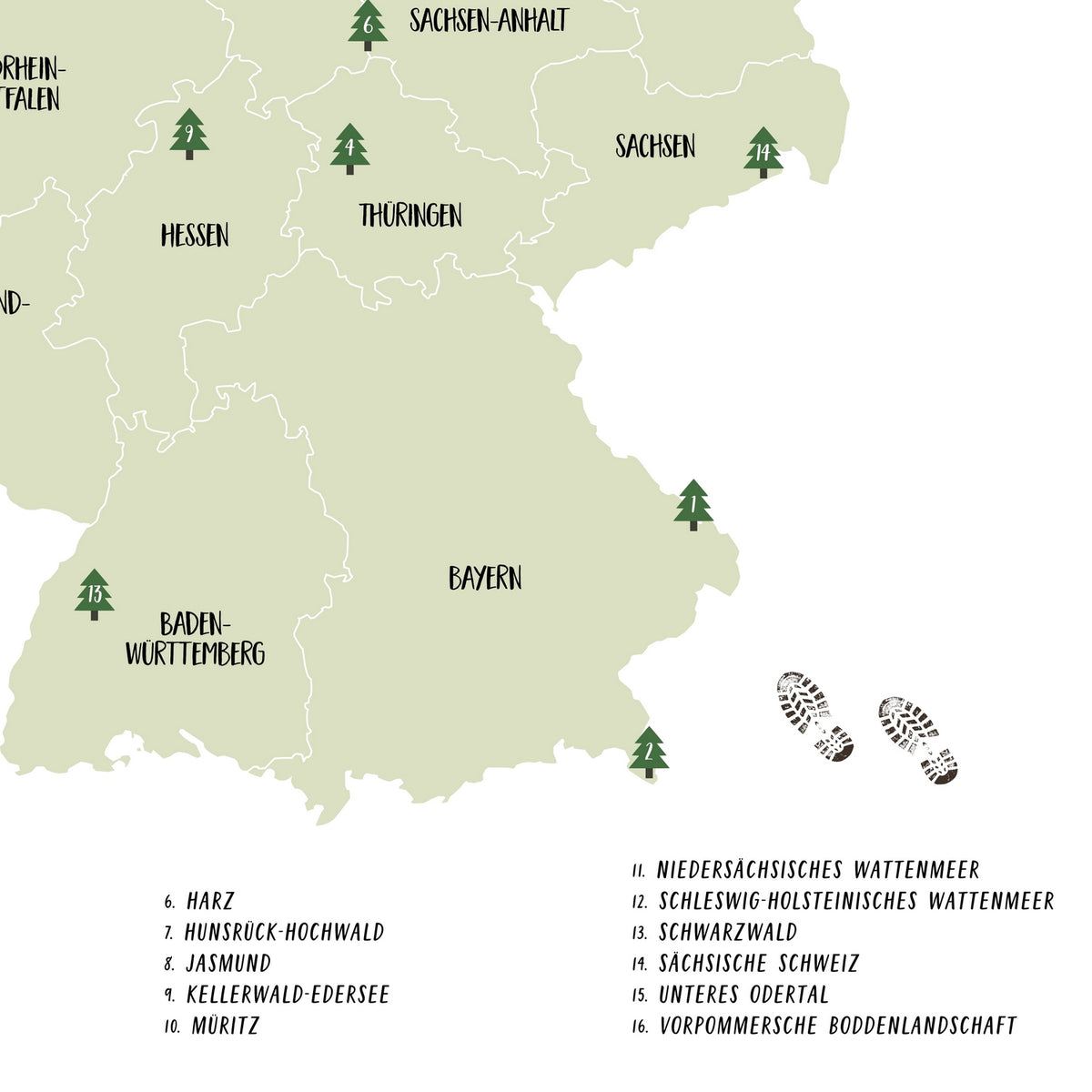 Germany National Parks Map | Printable Digital Download – Nomadic Spices