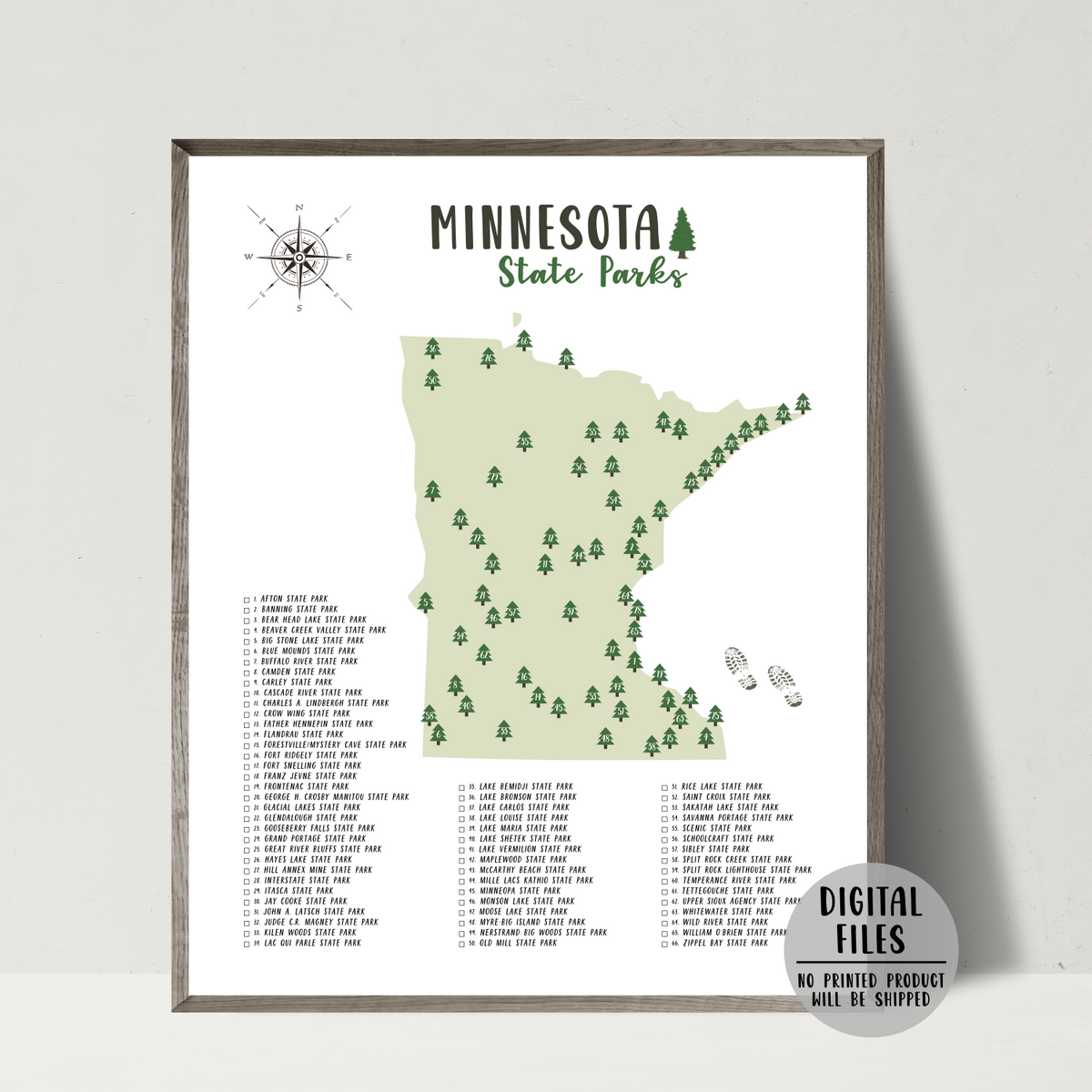 Minnesota State Parks Map | Minnesota Map | Gift For Traveler – Nomadic ...