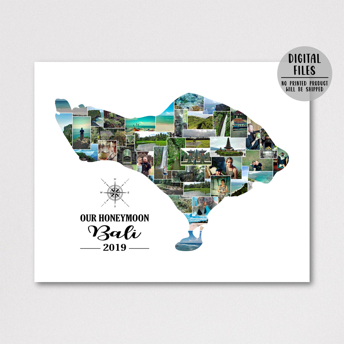 Travel Photo Collage | Map Photo Collage | Honeymoon Photo Collage ...