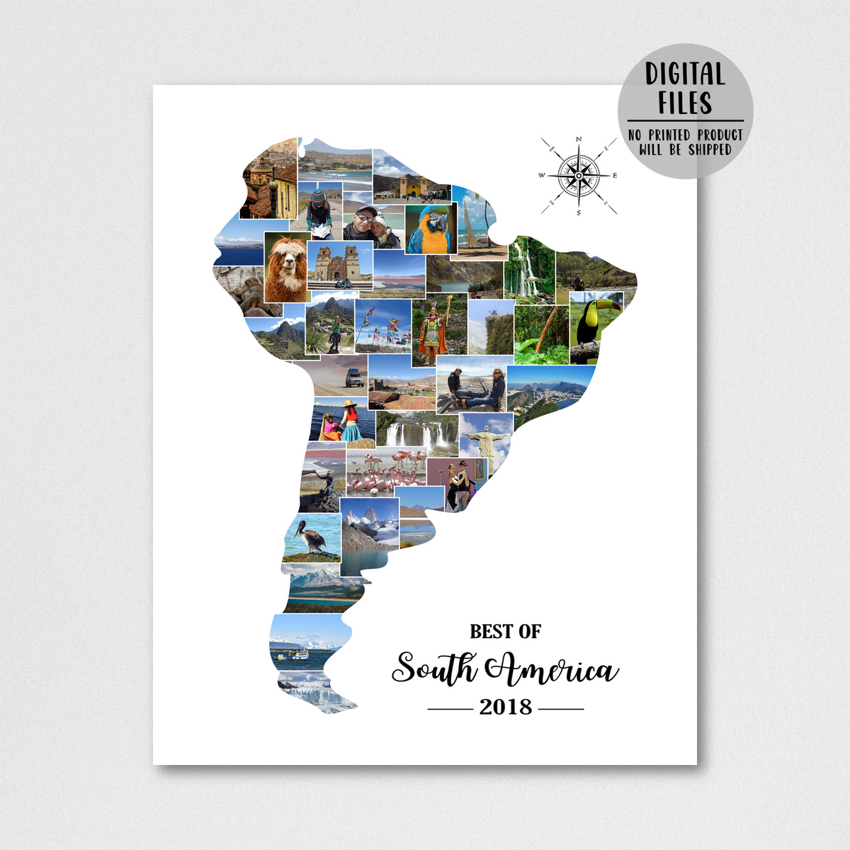 Travel Photo Collage | Map Photo Collage | Gift For Backpacker ...