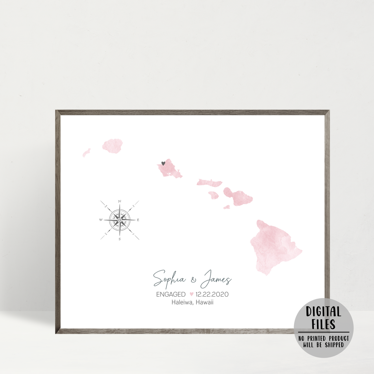 Personalized Engagement Map | Engagement Location Map | Gift For Her ...